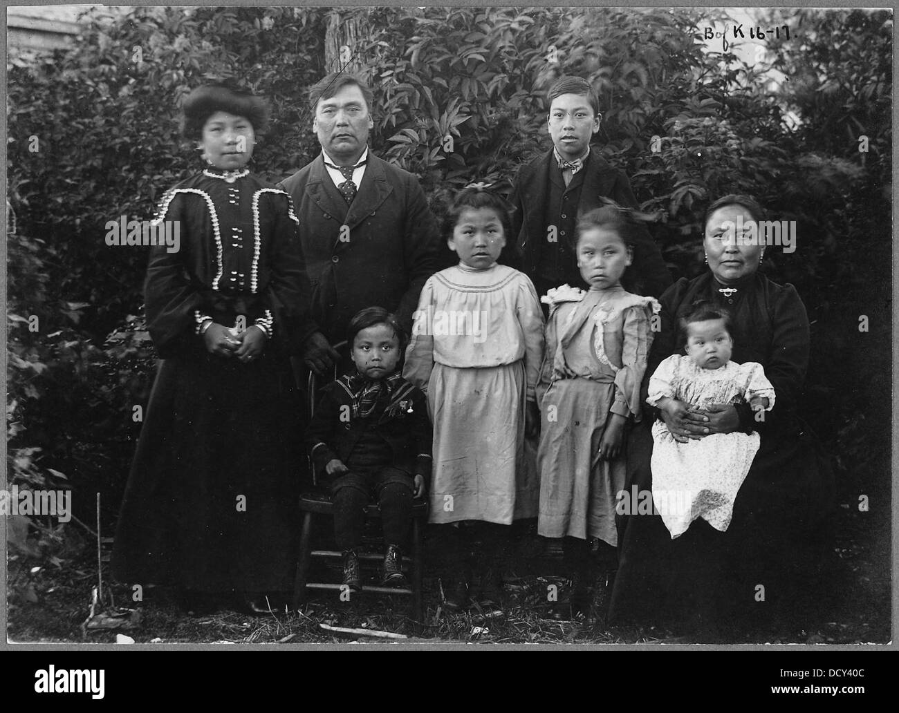 An image of a Native American family, capturing a moment of daily life ...
