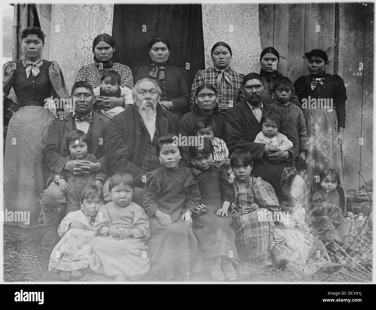 A traditional portrait of an Indian family, representing cultural ...