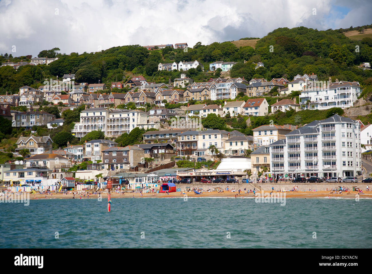 Beach, Town, View, from the sea, Ventnor, Isle of Wight, England, UK ...