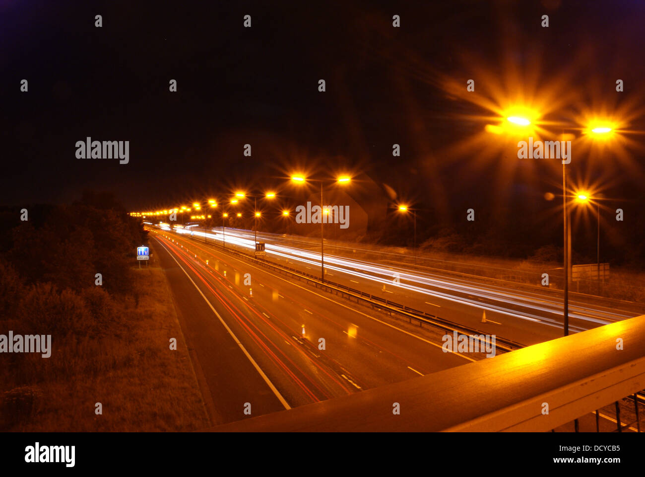 Motorway light trails Stock Photo - Alamy