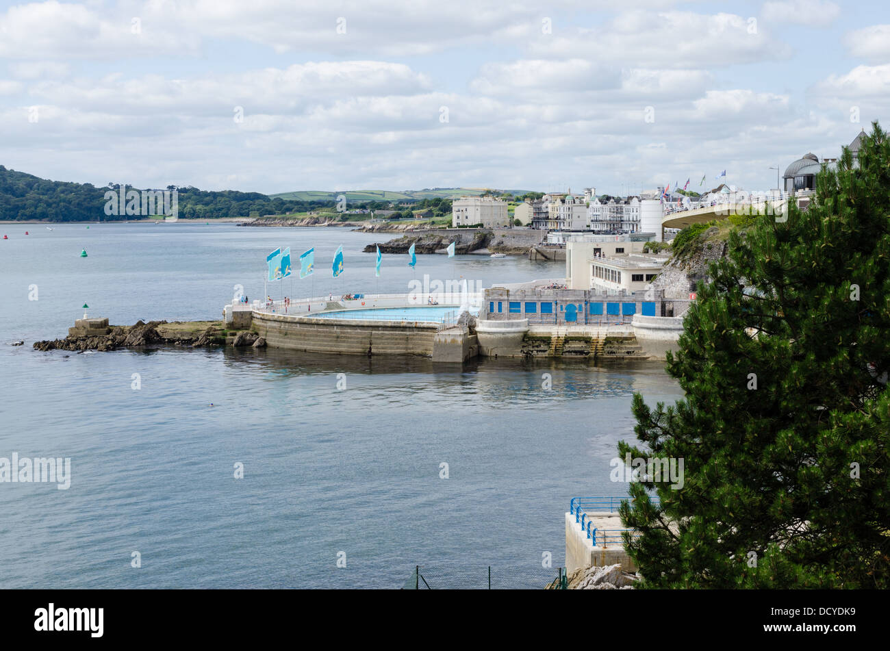 Tinside Lido an Art Deco Lido overlooking Plymouth Sound Stock Photo ...