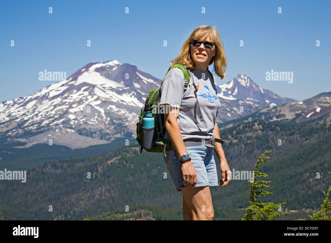 A hiker in the Oregon Cascades Stock Photo - Alamy