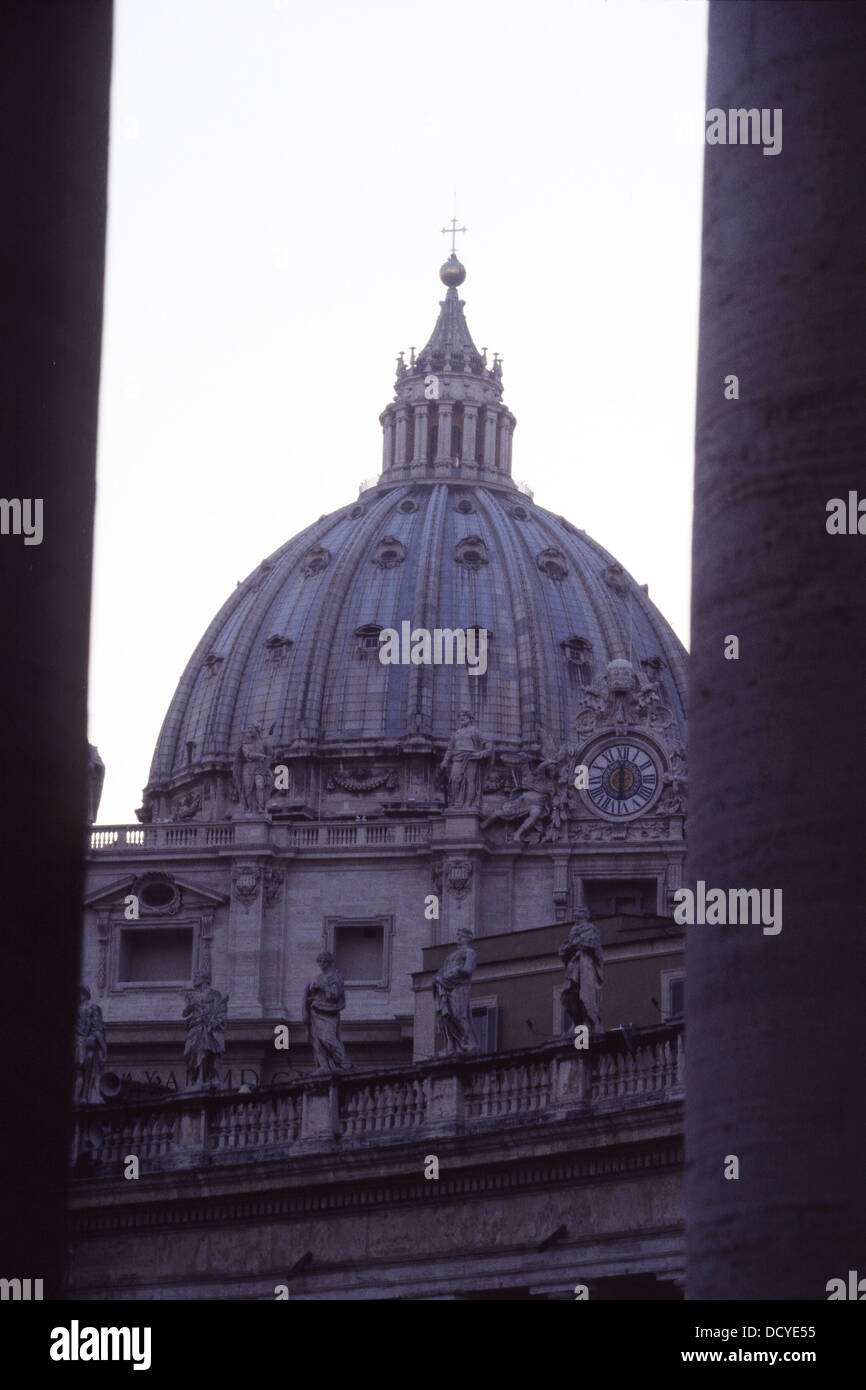 Cupola of S. Peter's- through Bernini Columns Stock Photo - Alamy