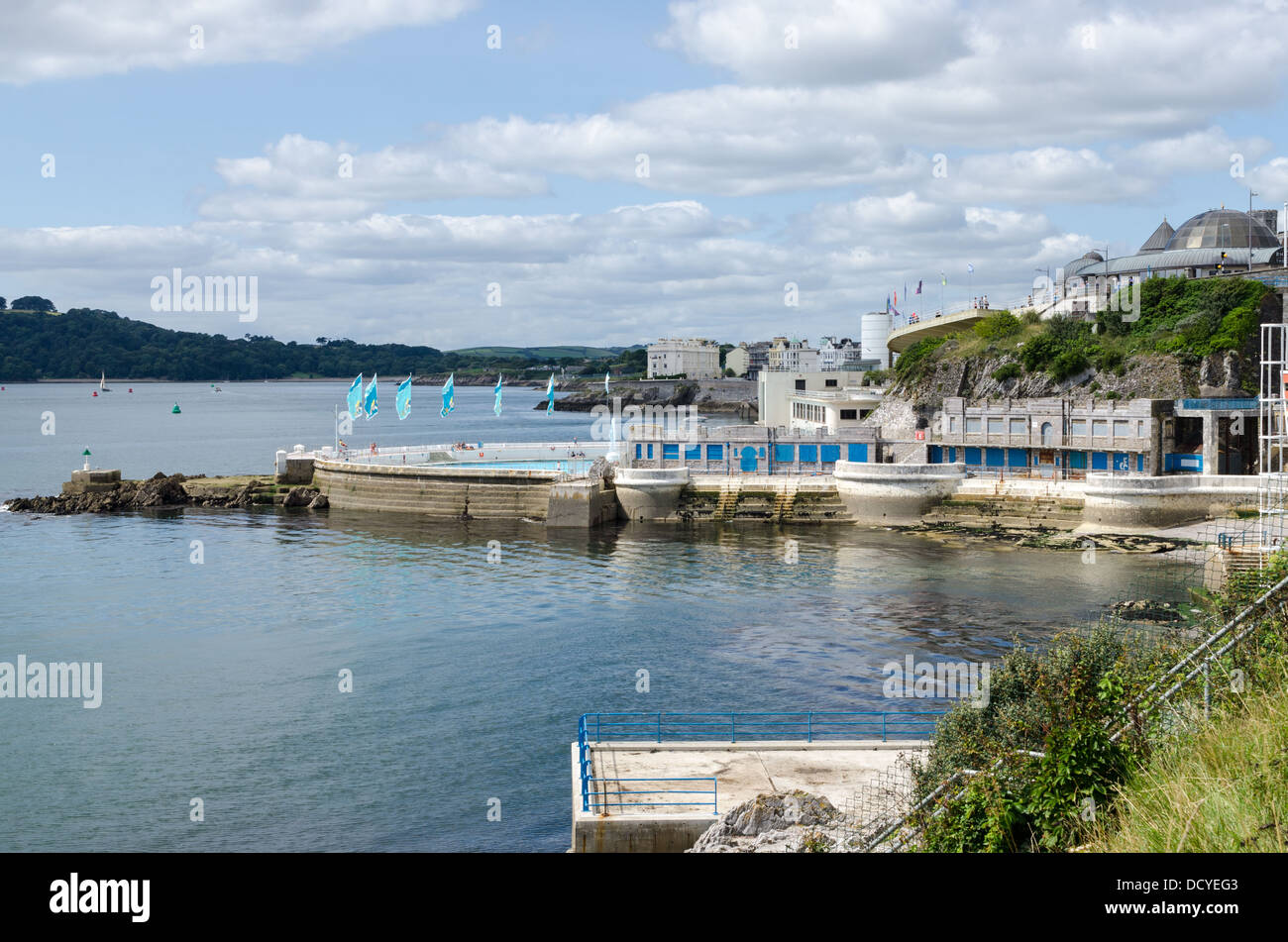 Tinside Lido an Art Deco Lido overlooking Plymouth Sound Stock Photo ...