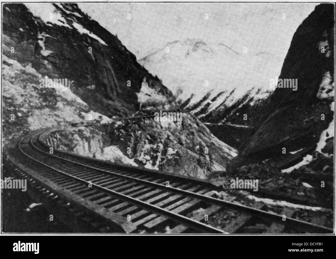 A view looking south from a tunnel along the W.P. and Y. Route, showing ...