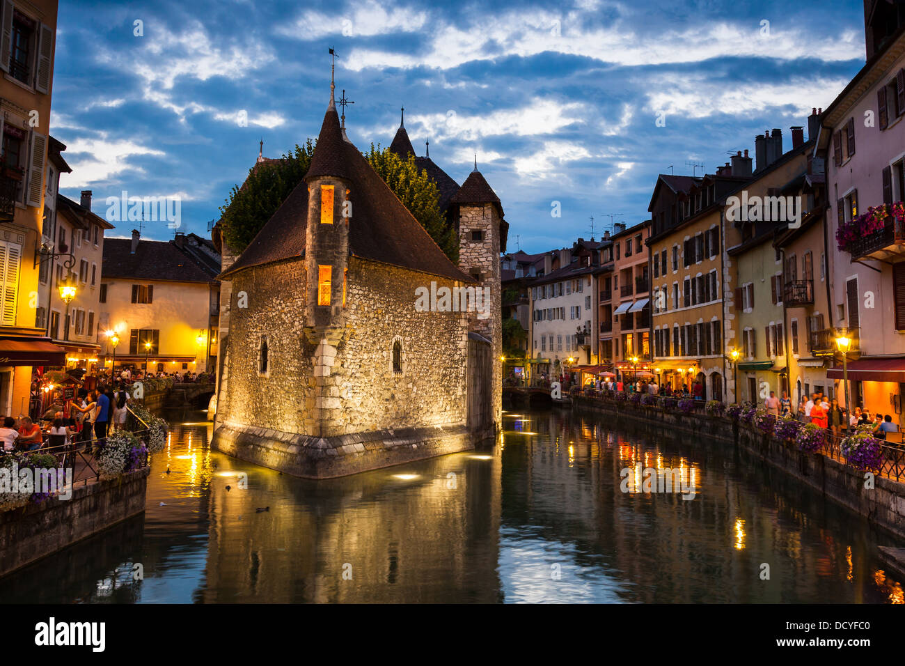 Palais de l'isle by night in Annecy - France Stock Photo - Alamy