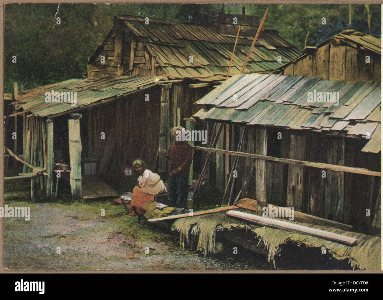 This color postcard features an image of an old Native American ...
