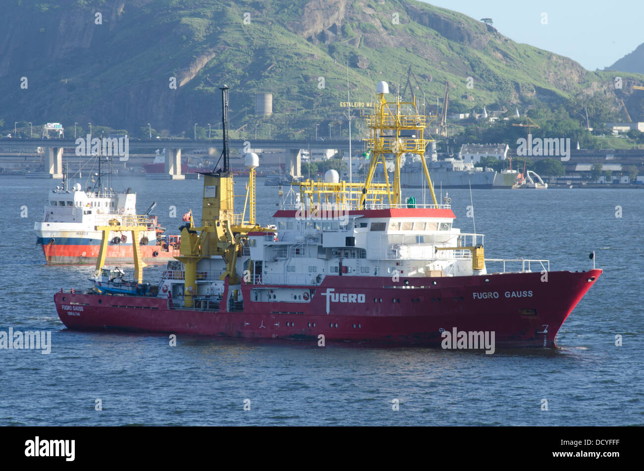Fugro Gauss survey vessel, anchored at guanabara bay, rio de janeiro ...