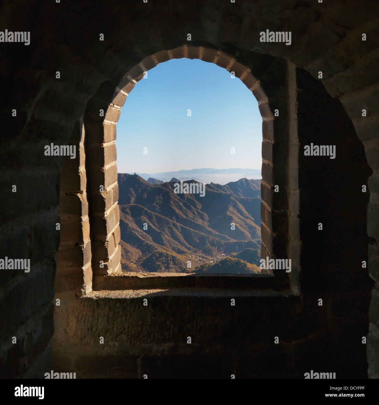 Window In The Mutianyu Section Of The Great Wall Of China; Beijing ...