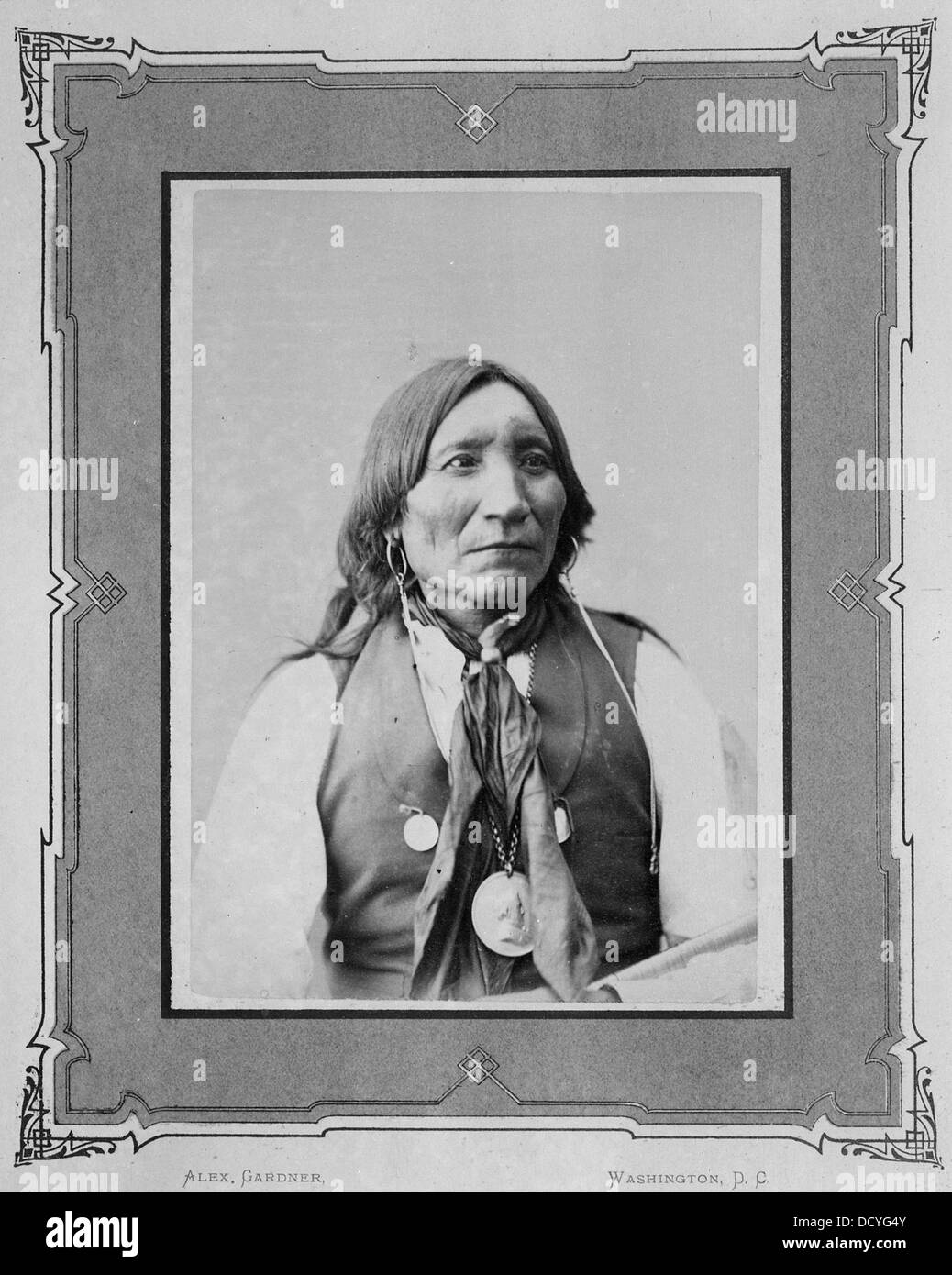 Lone Wolf, a prominent Kiowa leader, is depicted in a historical ...