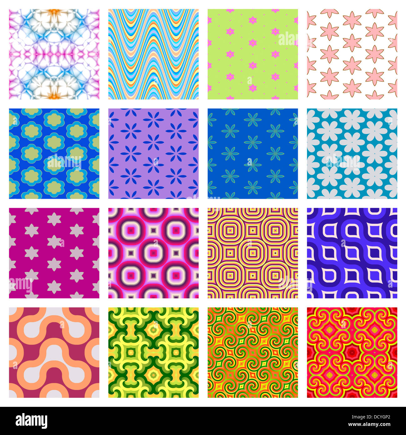 16 seamless backgrounds Stock Photo - Alamy