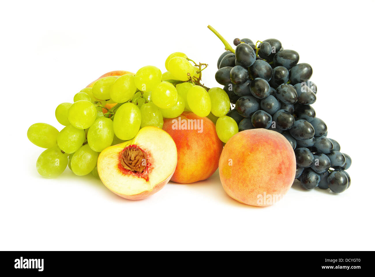 grape and peach Stock Photo - Alamy