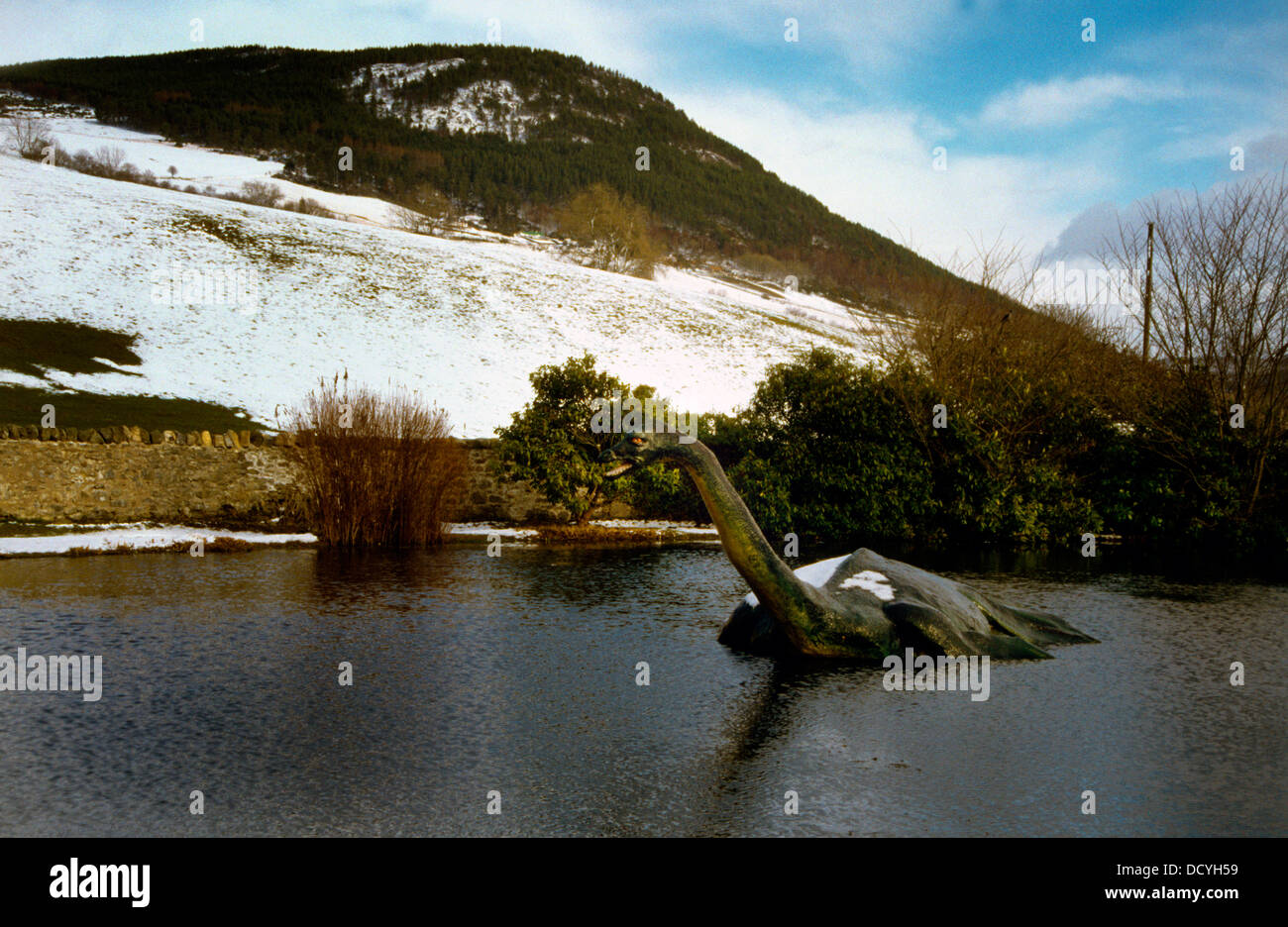 Loch Ness Scotland Monster With Snow Stock Photo - Alamy