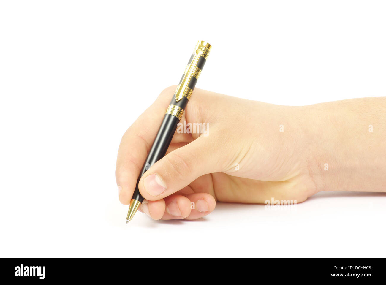 Hand and pen Stock Photo - Alamy