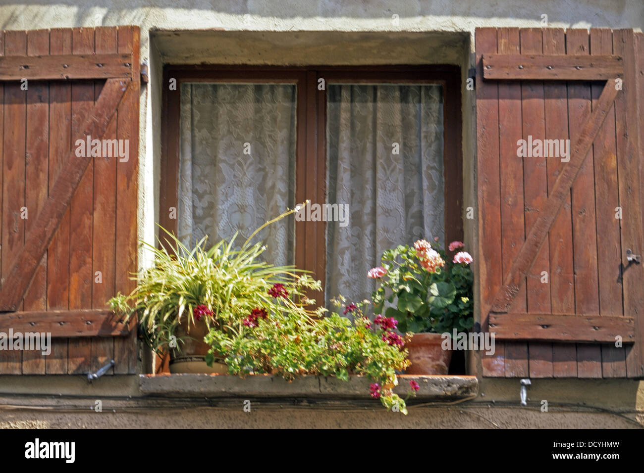 Provence village window Stock Photo - Alamy