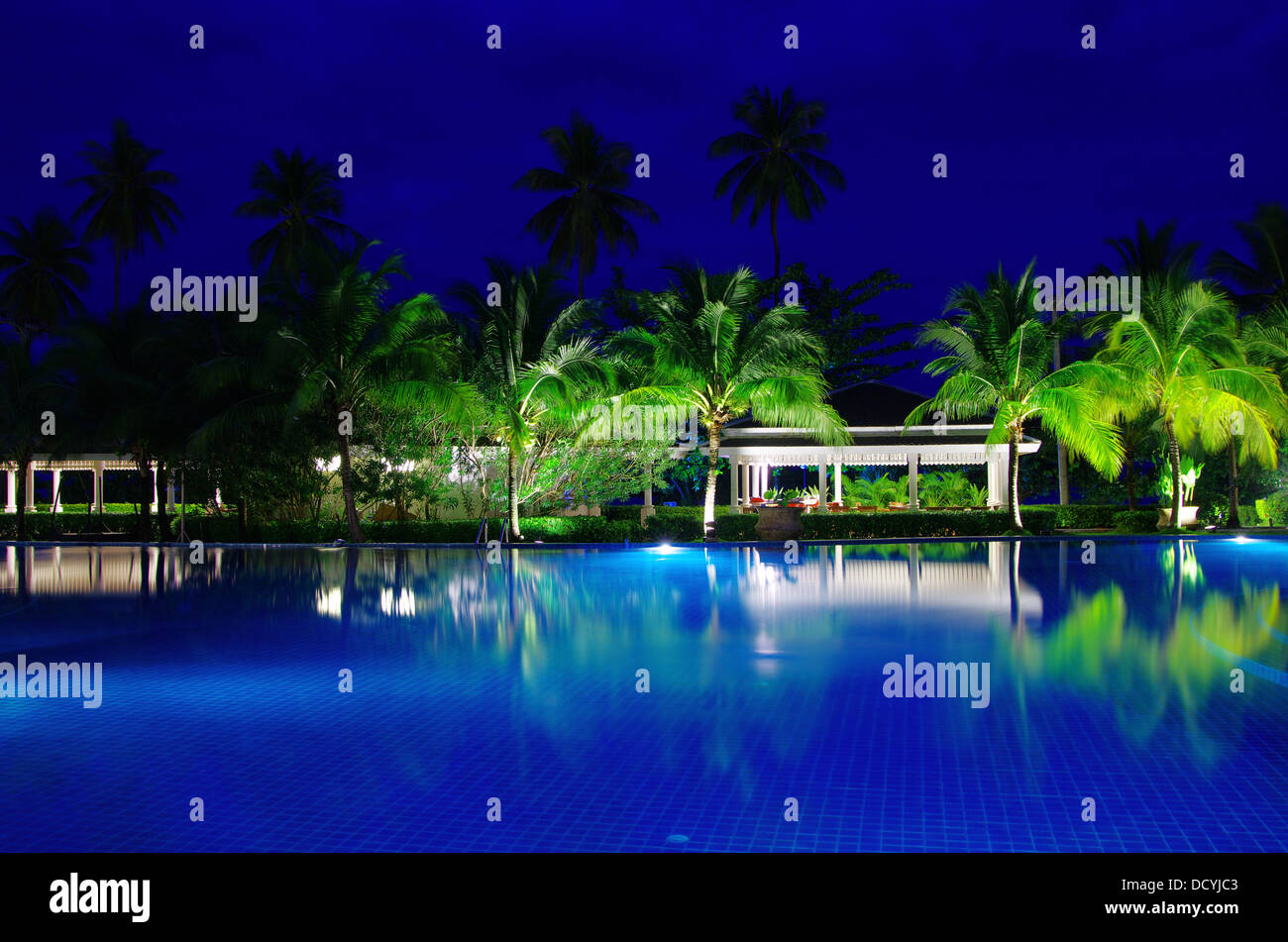 swimming pool in night Stock Photo - Alamy