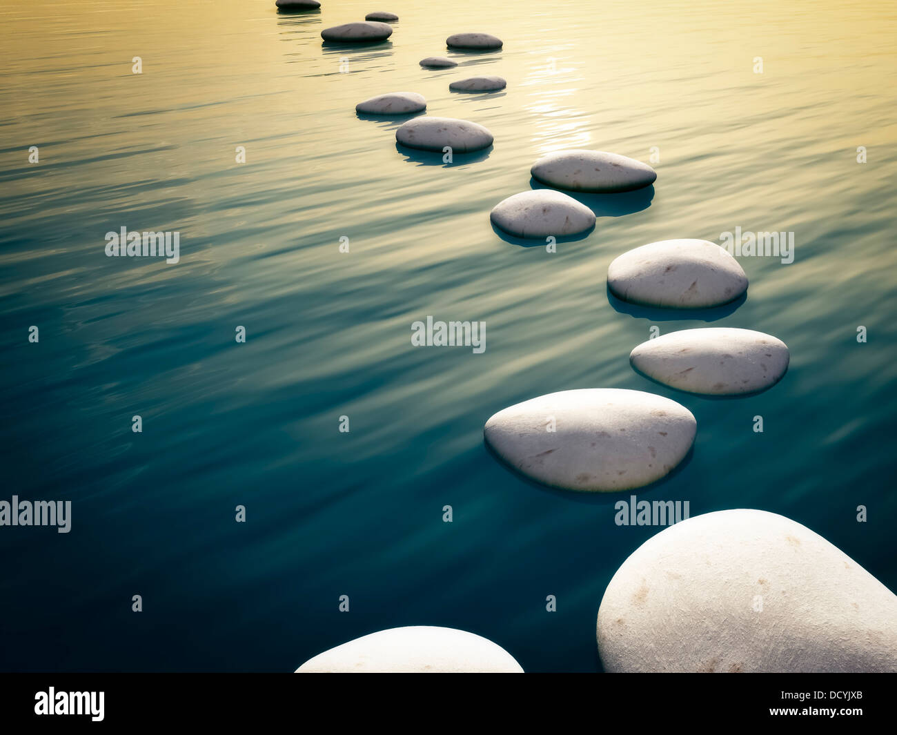 step stones sunset Stock Photo - Alamy