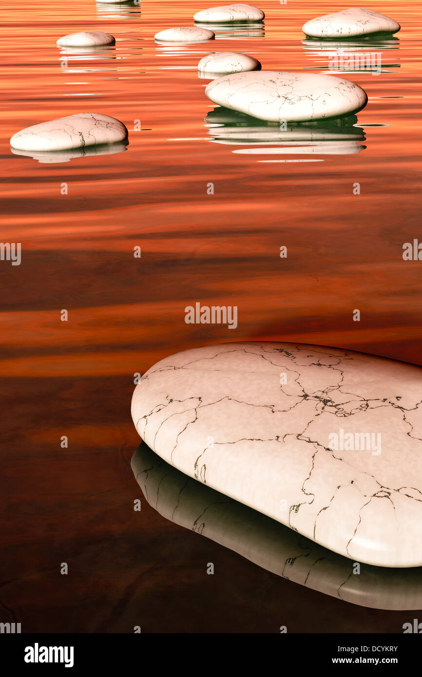 step stones sunset Stock Photo - Alamy