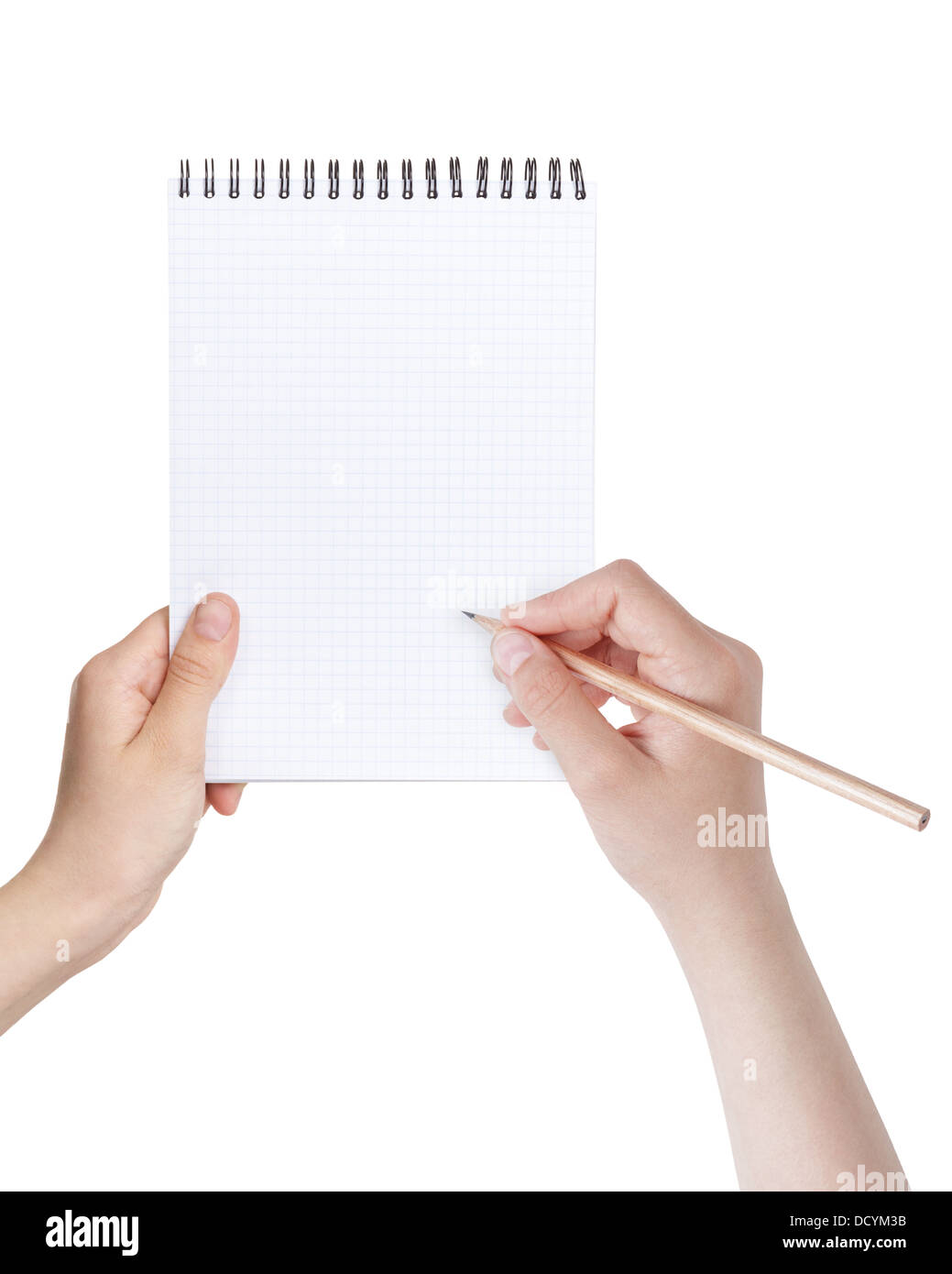 Writing in notepad document Cut Out Stock Images & Pictures - Alamy
