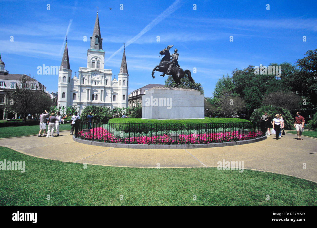 Jackson Square & St. Louis Cathedral, New Orleans, LA, USA Stock Photo ...