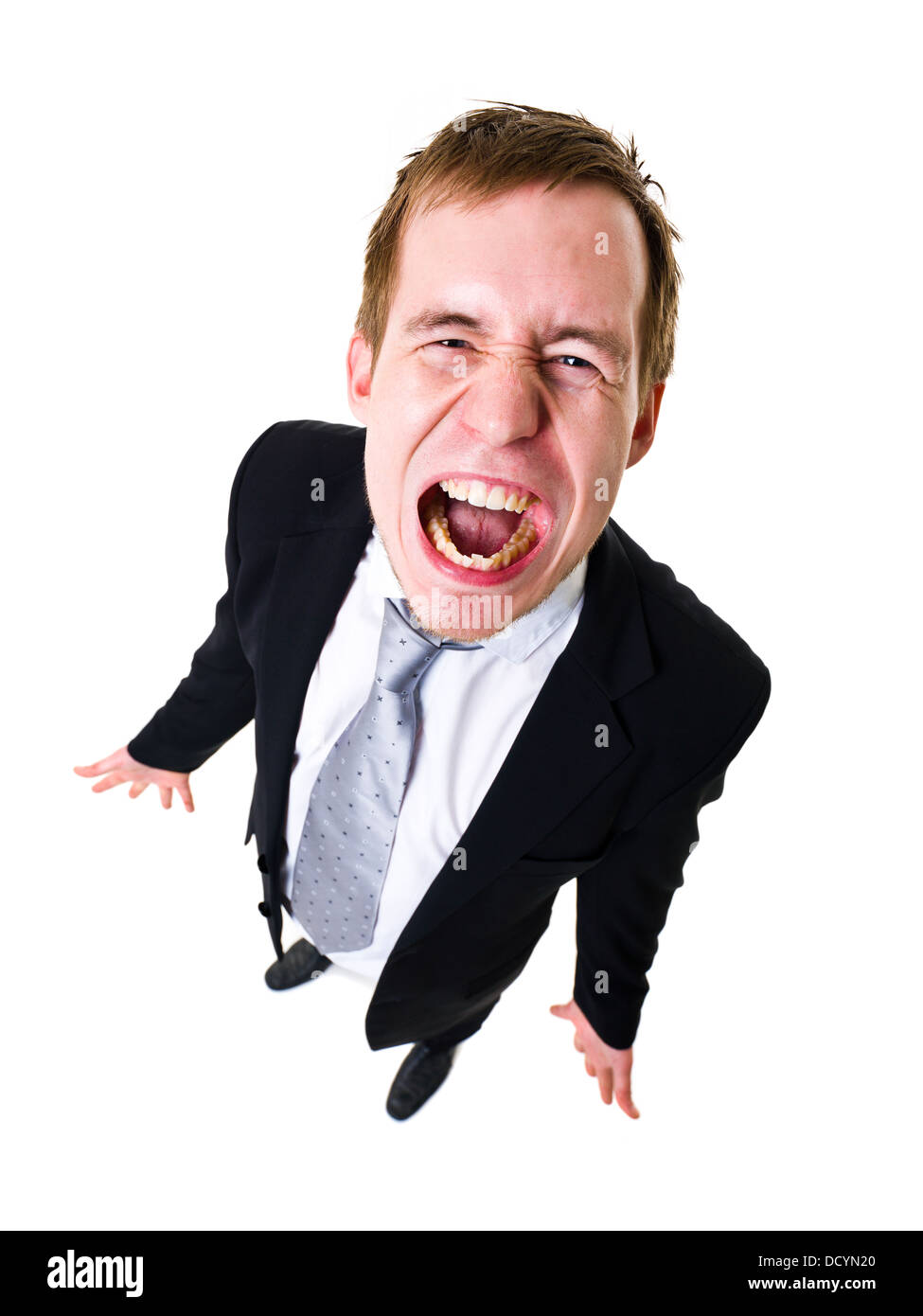 Young angry man dark hair Cut Out Stock Images & Pictures - Alamy