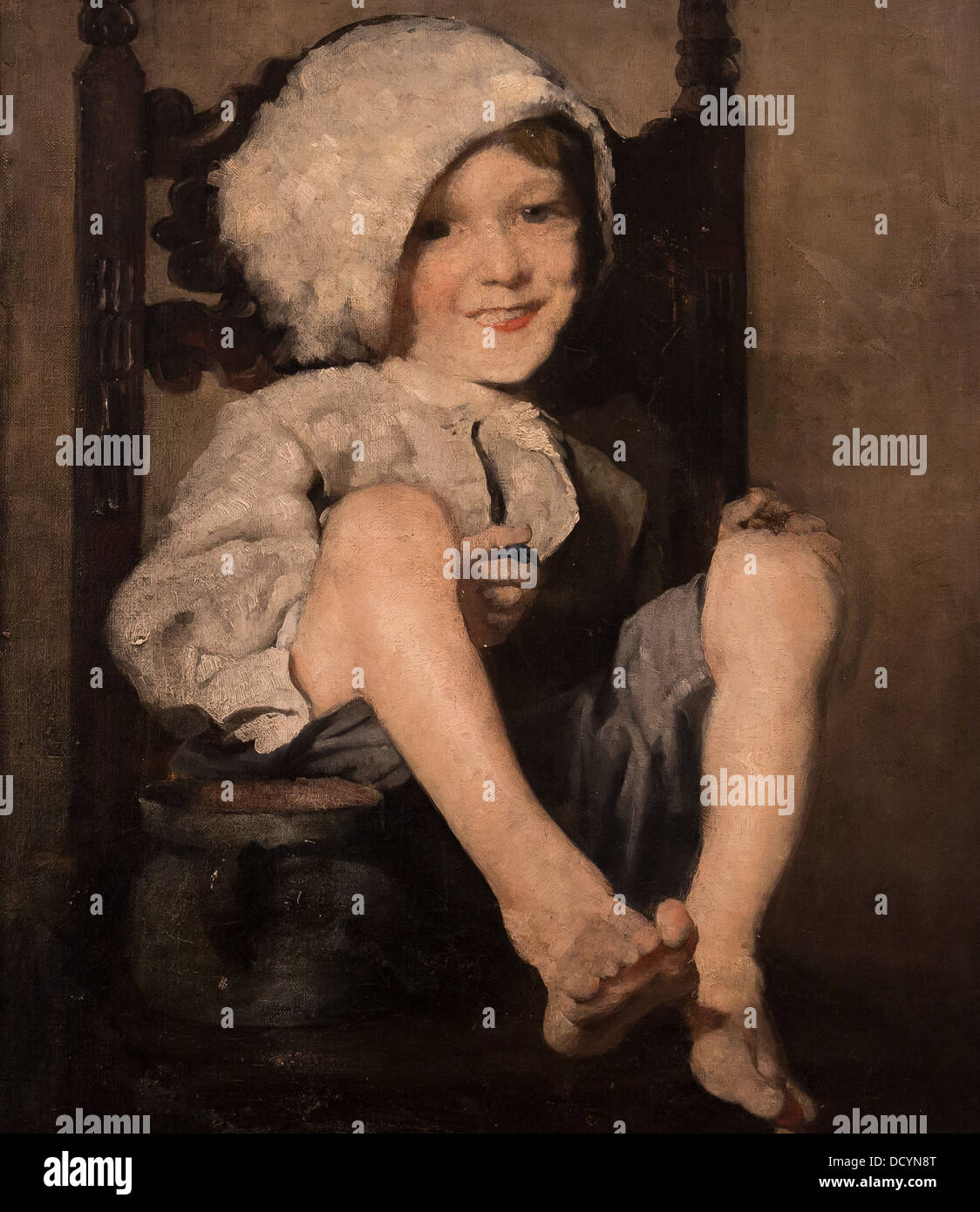 19th century - Young boy with a bonnet - Ferdo Vessel (1889) oil on ...
