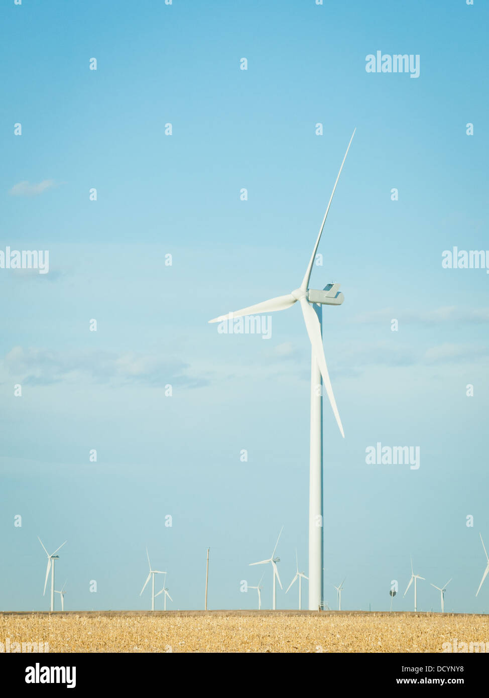 Wind turbines farm at sunset in Limon, Colorado Stock Photo - Alamy