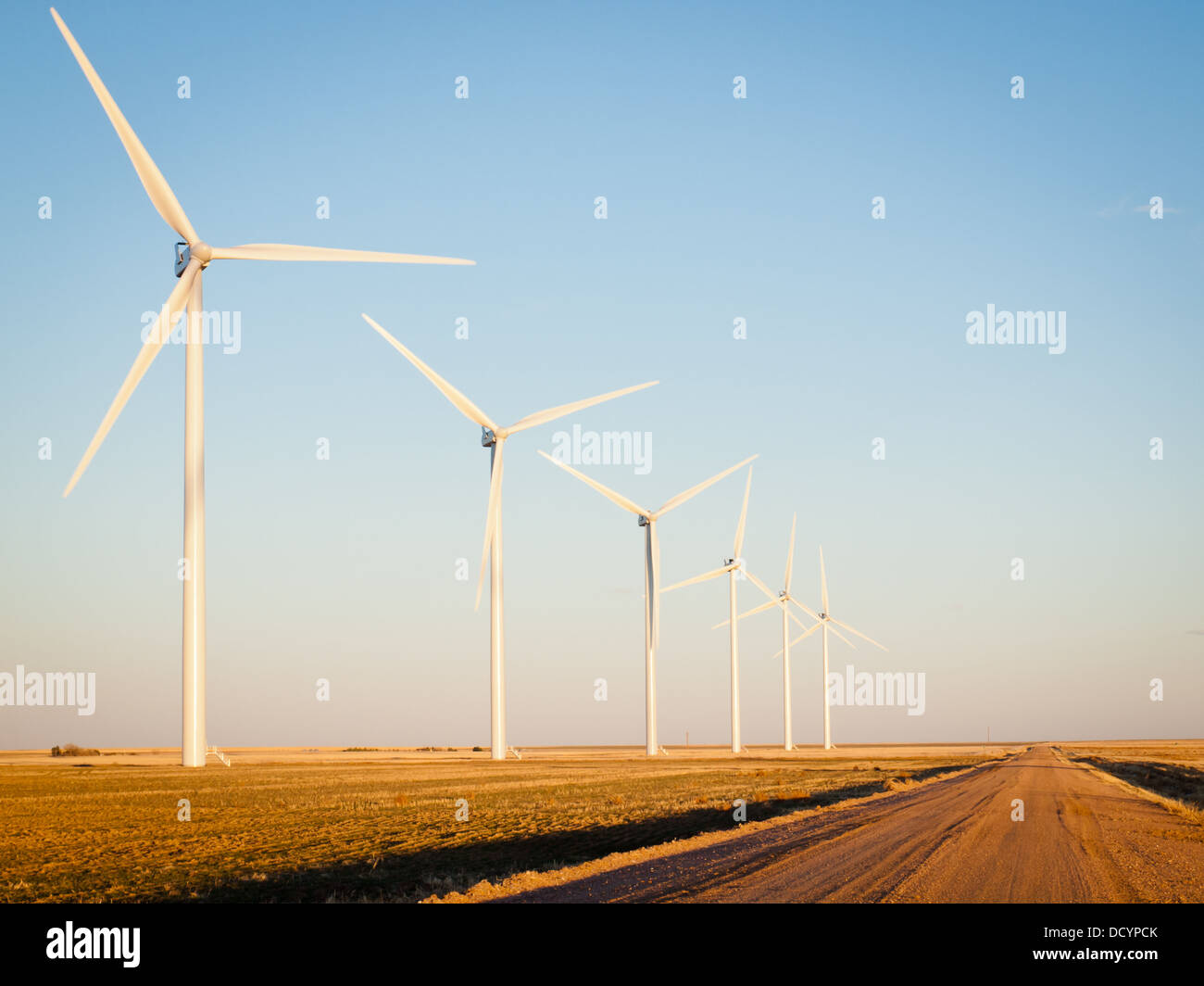 Wind turbines farm at sunset in Limon, Colorado Stock Photo - Alamy