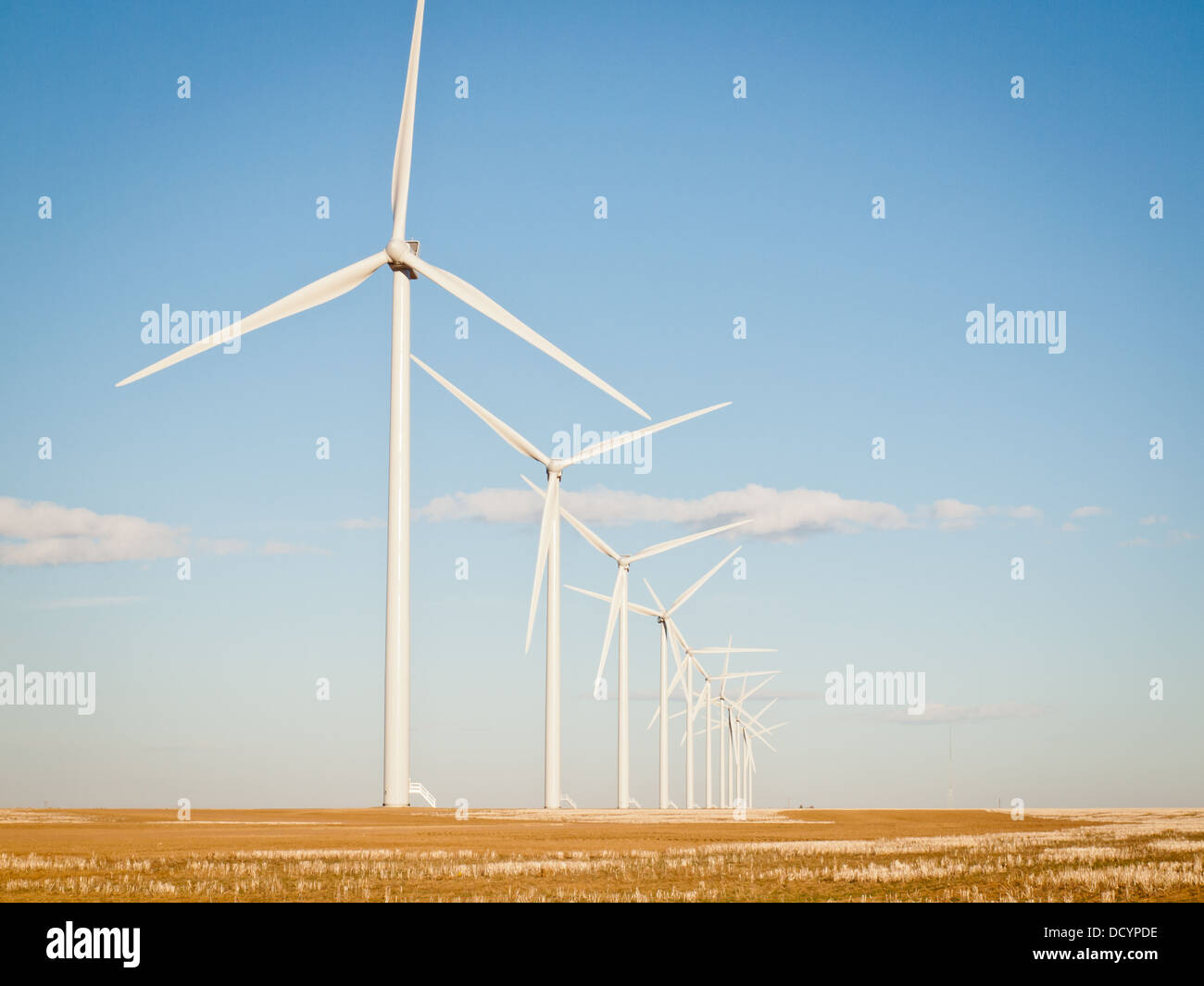 Wind turbines farm at sunset in Limon, Colorado Stock Photo - Alamy
