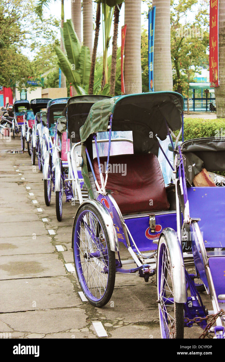 Traditional rickshaws in Hue, Vietnam. These are the most popular ...