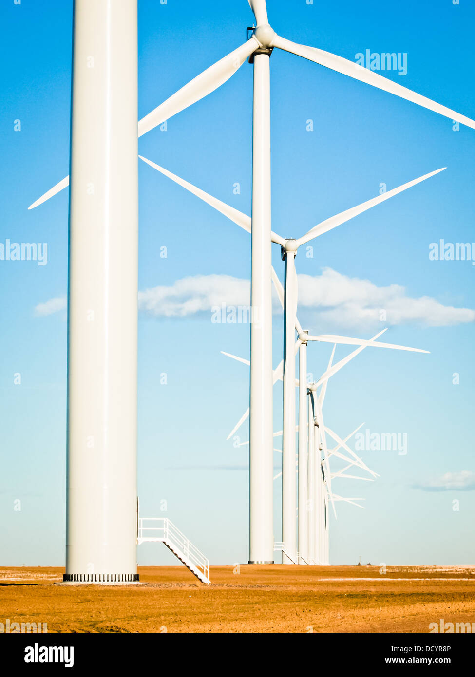 Wind turbines farm at sunset in Limon, Colorado Stock Photo - Alamy