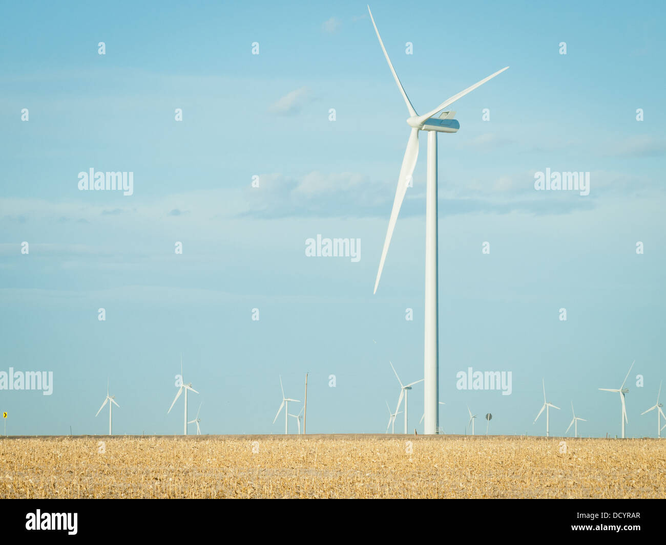 Wind turbines farm at sunset in Limon, Colorado Stock Photo - Alamy
