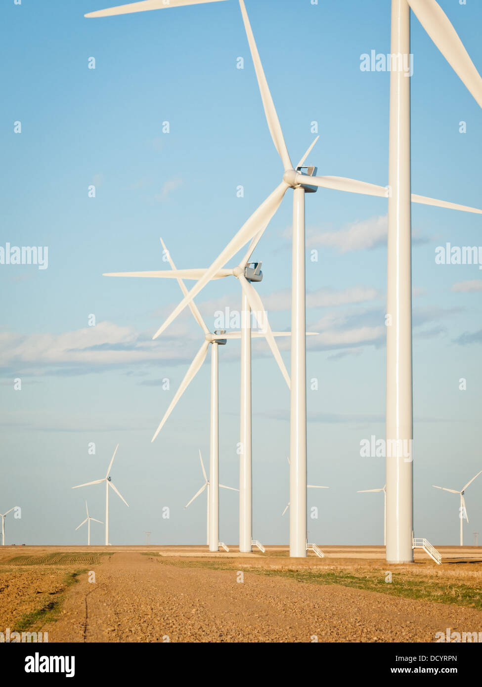 Wind turbines farm at sunset in Limon, Colorado Stock Photo - Alamy
