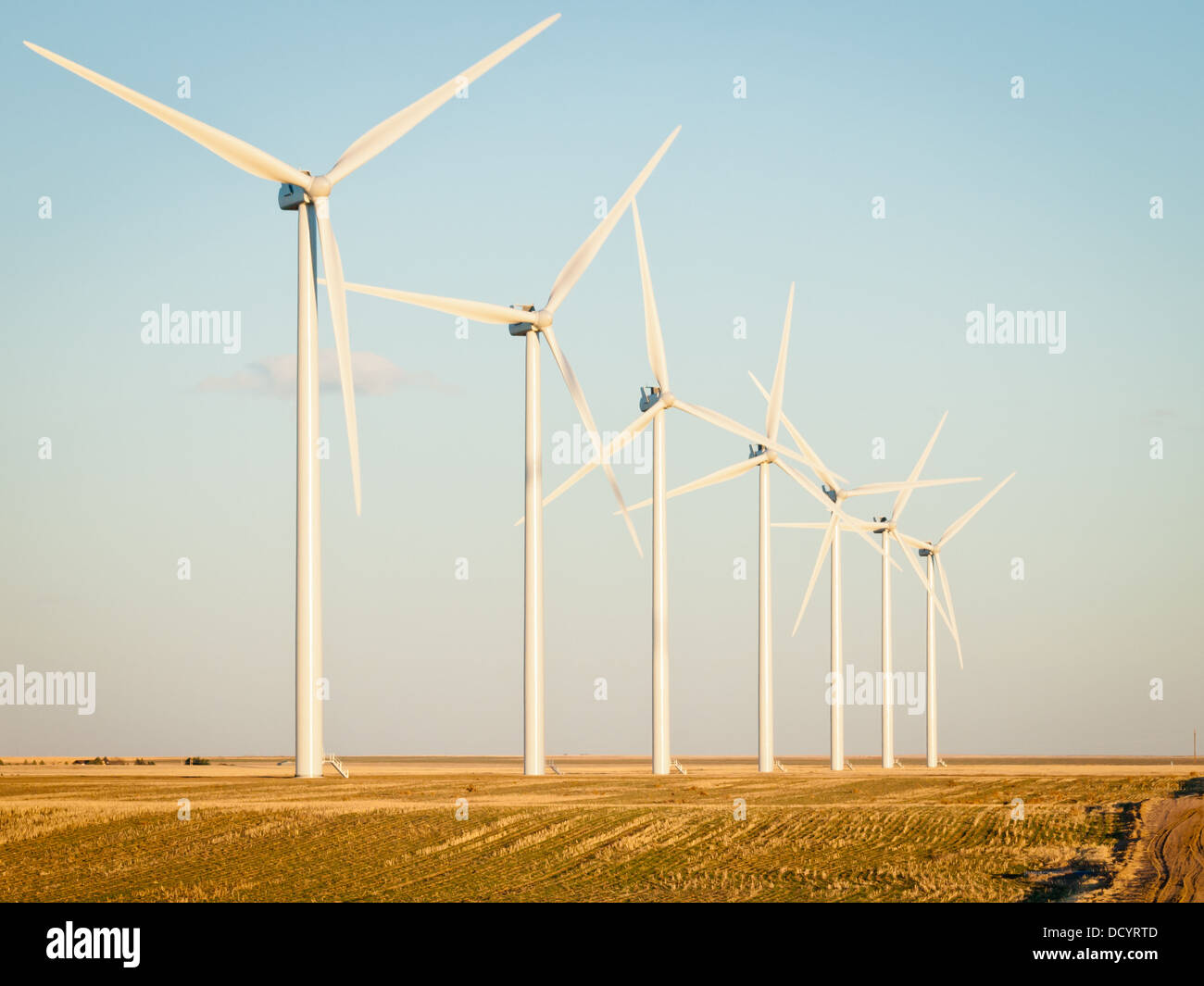 Wind turbines farm at sunset in Limon, Colorado Stock Photo - Alamy