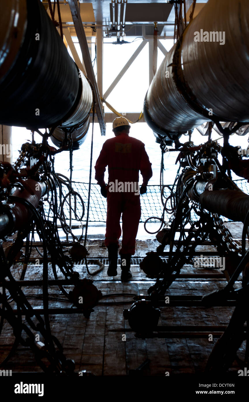 Gun Mechanics working on Seismic Air guns at Gun Deck in the seismic ...
