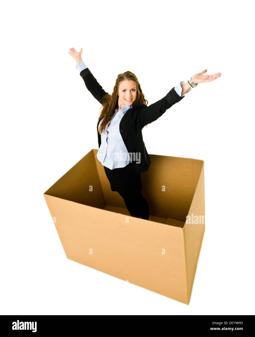 Woman trapped box hi-res stock photography and images - Alamy