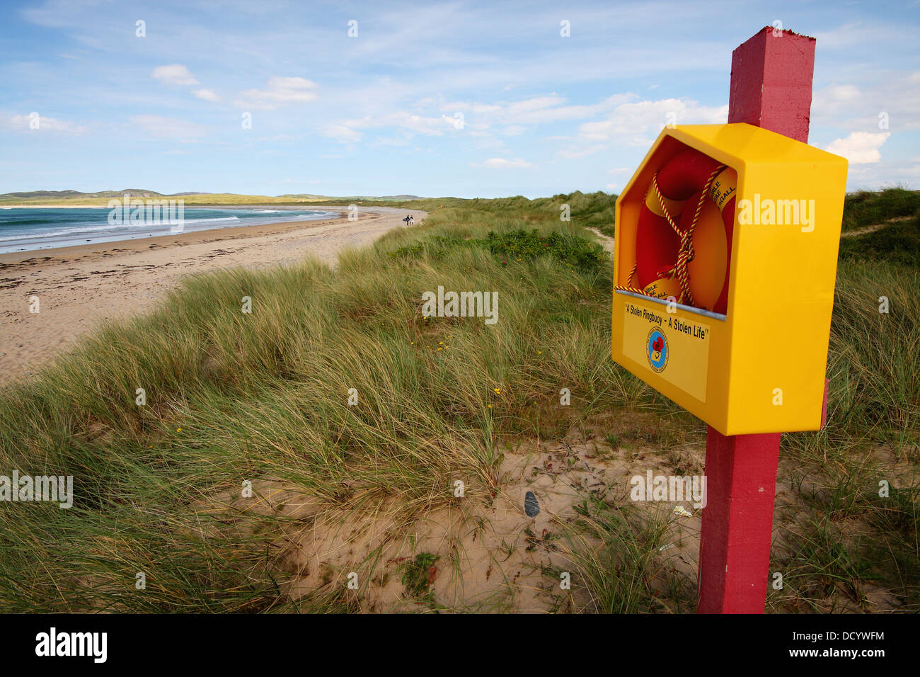 Life Preserver Box At Beach On Pollan Bay; Pollan Beach, County Donegal ...