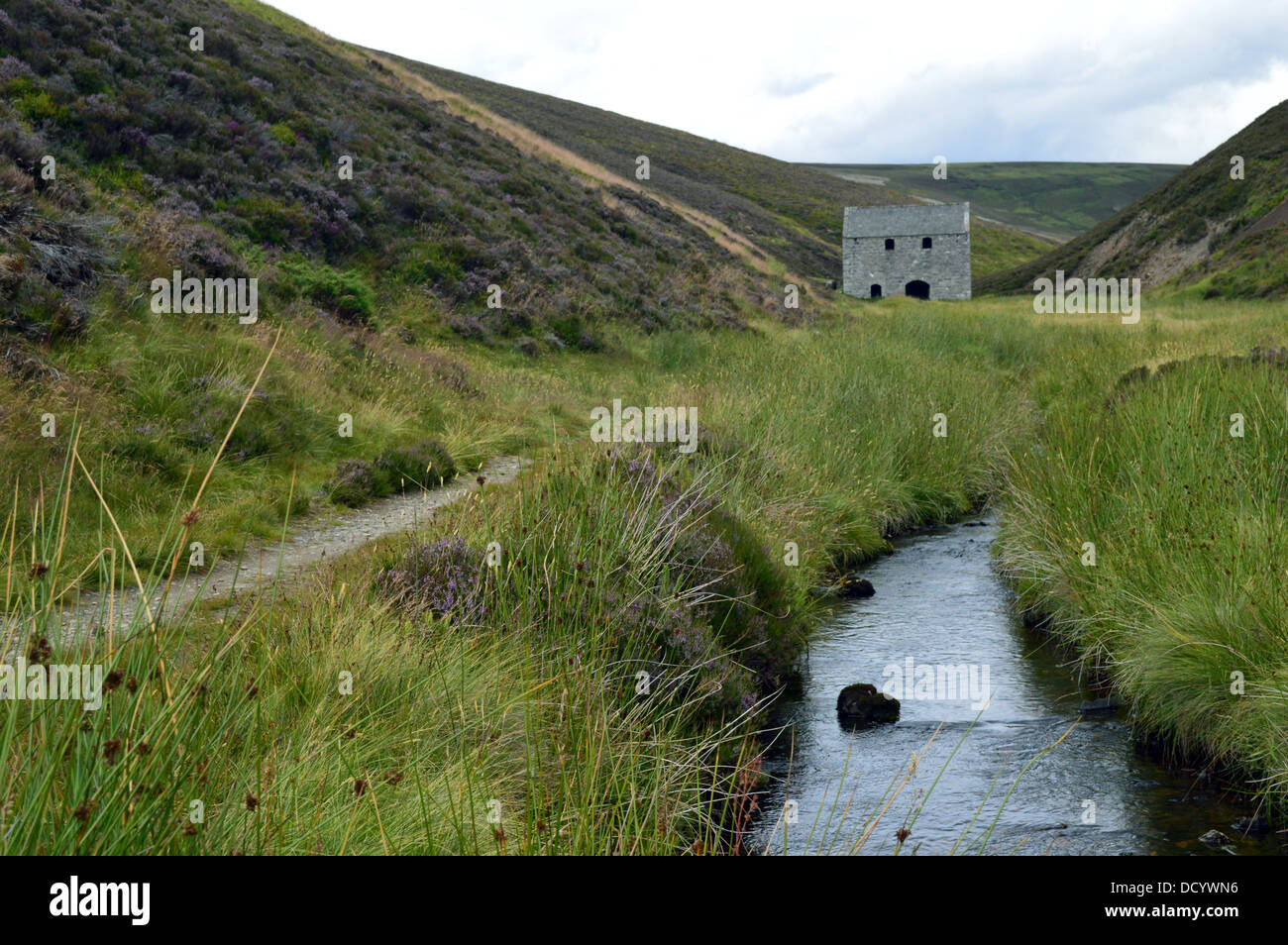 Footpath & burn coming from the disused iron mine at the Lecht at the ...