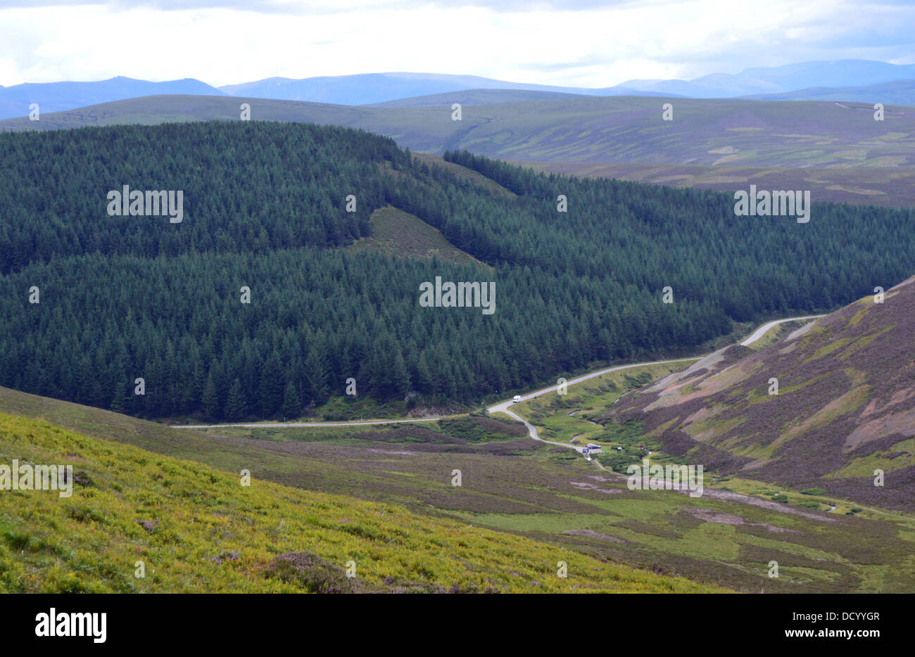 Looking down northwest to The Well Lecht from Carn Lliath on route to ...