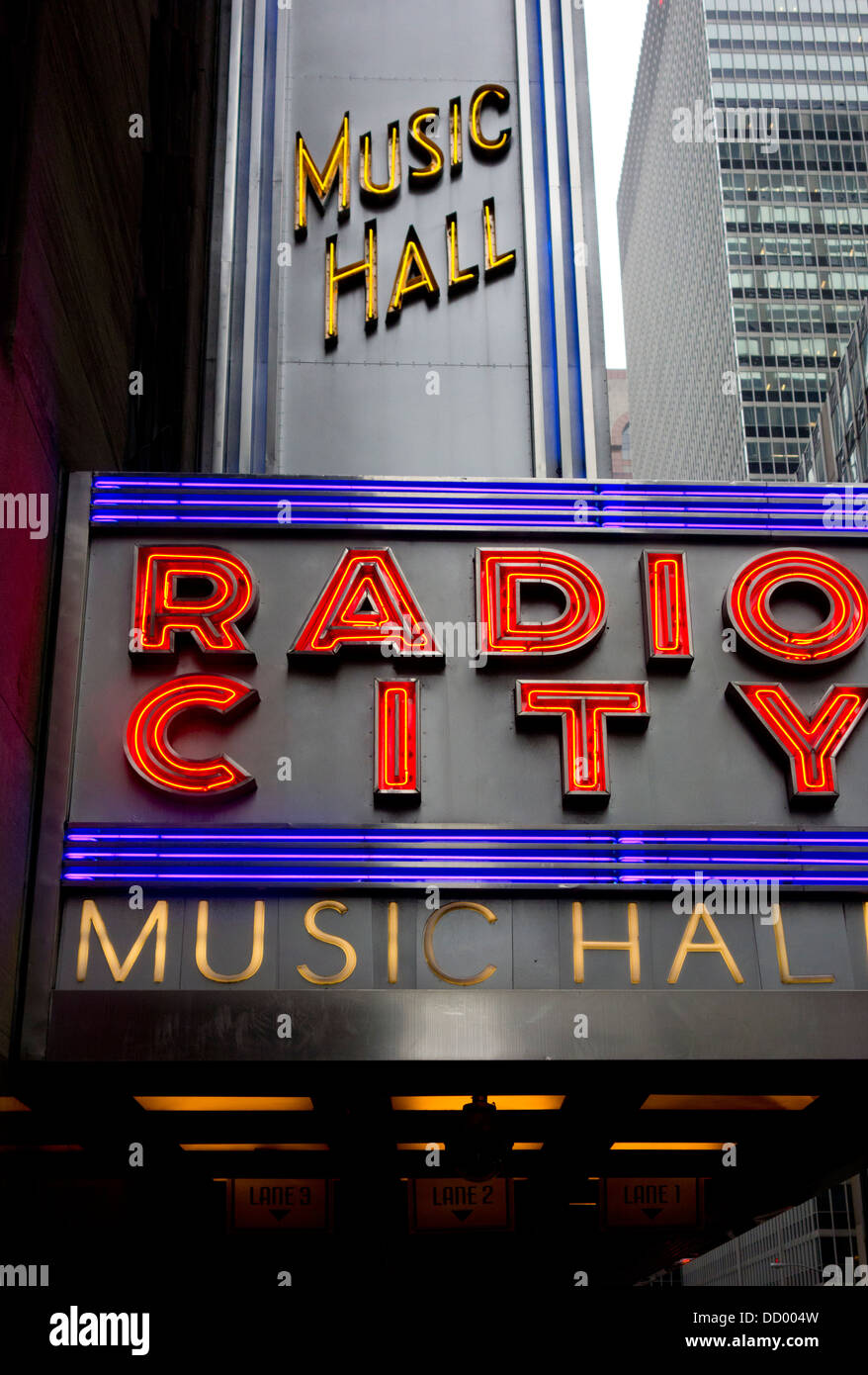 Radio city music hall neon sign Stock Photo - Alamy