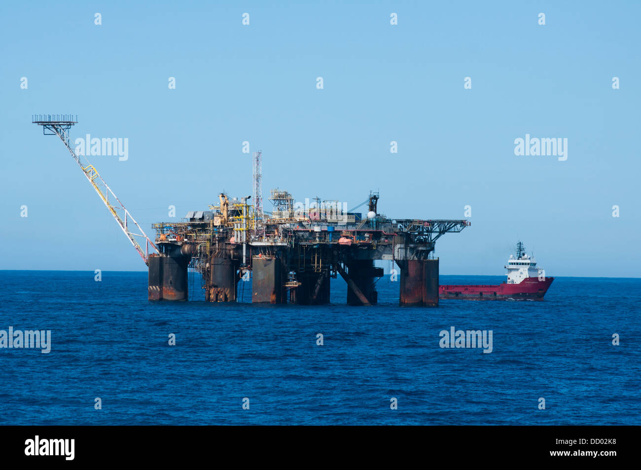 P XXVII oil rig offshore Campos basin, Rio de Janeiro, Brazil, working ...