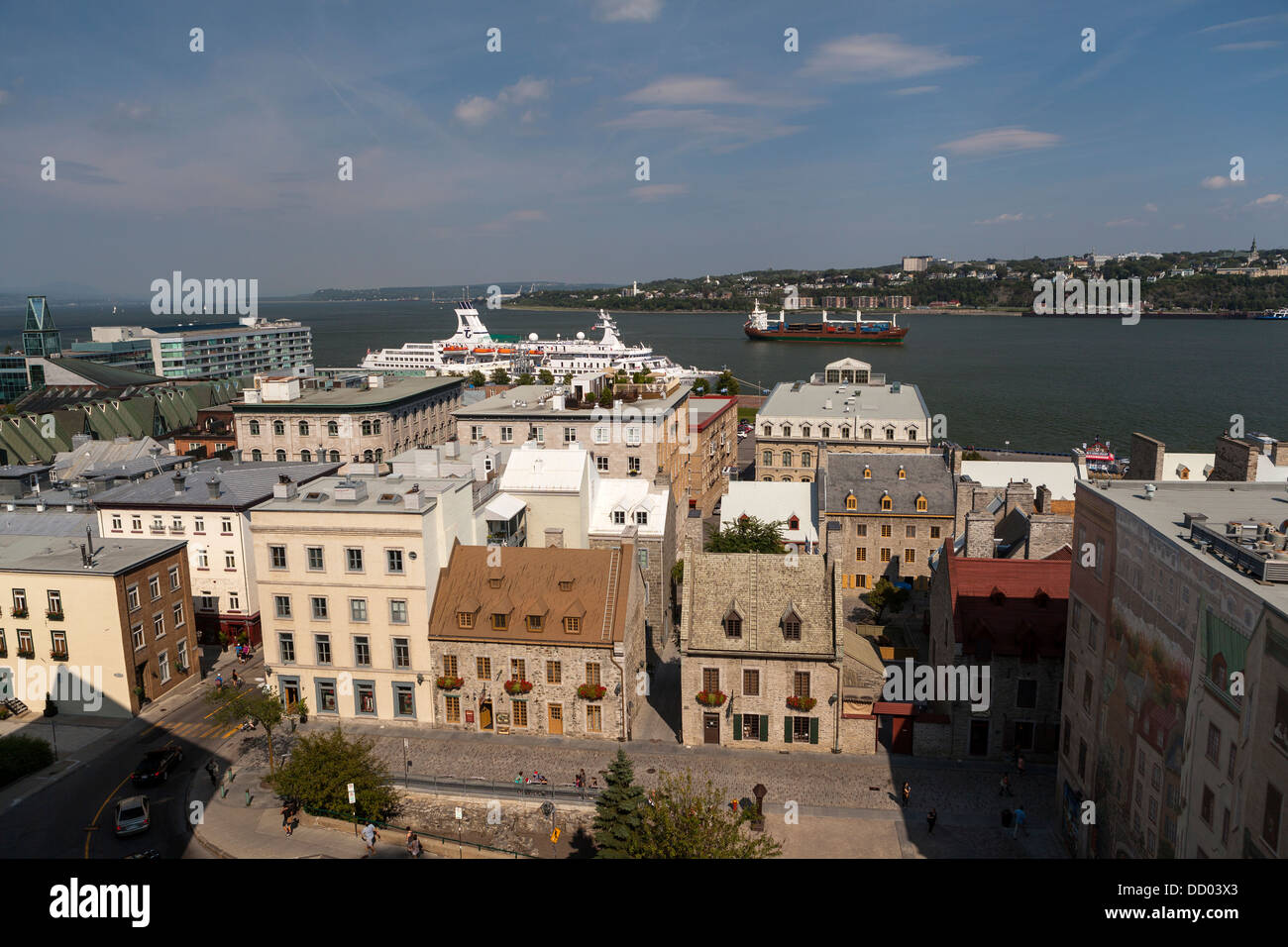 Quebec city old town,downtown Quebec,Saint Lawrence river Stock Photo ...
