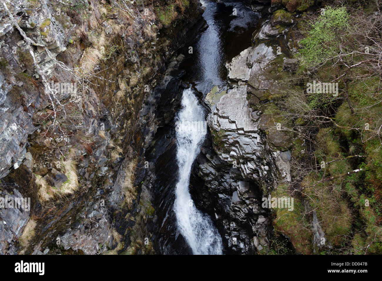 Falling water at the Corrieshalloch Gorge and Falls of Measach in ...