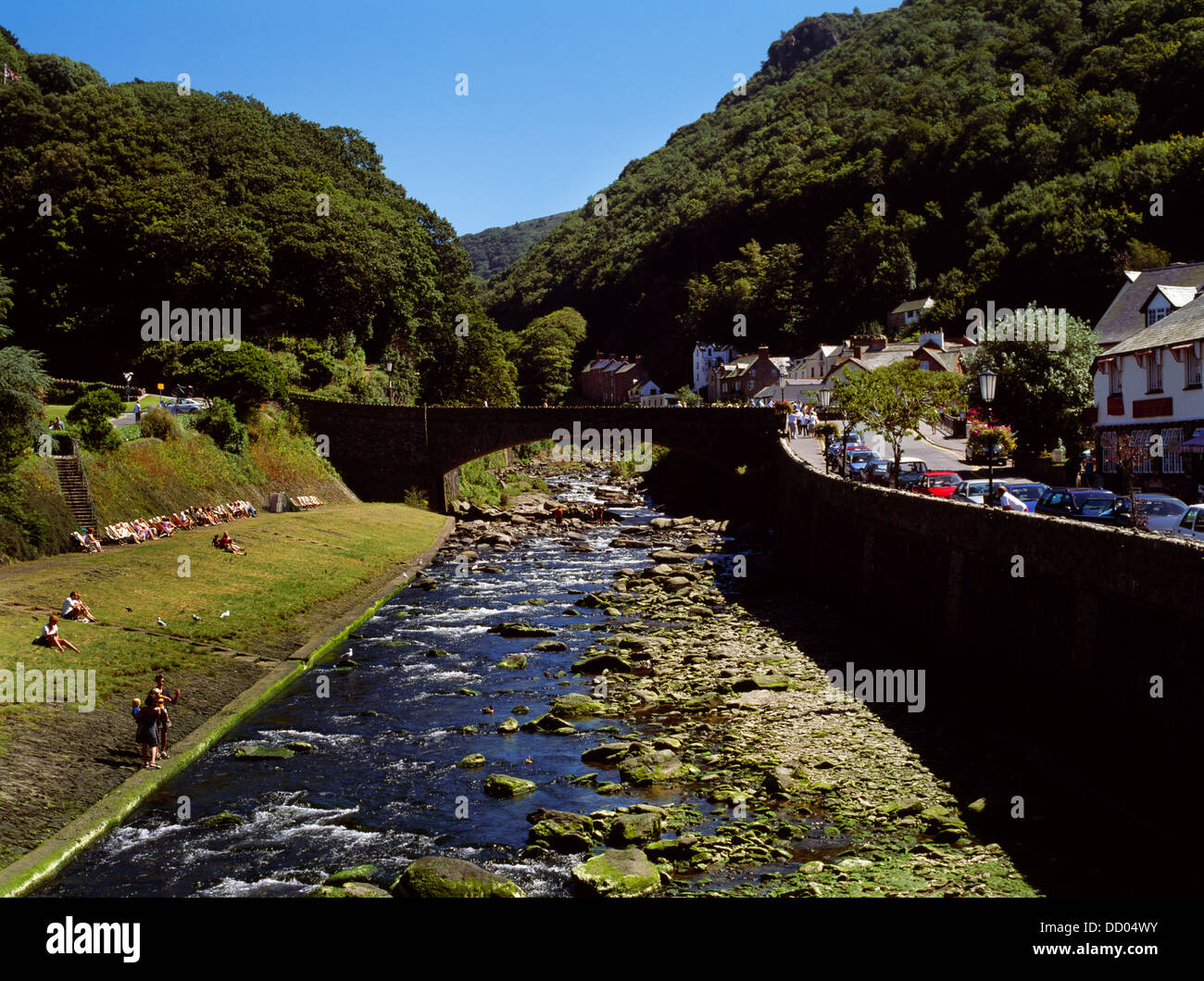 Devon England Lynmouth Stone Bridge Stock Photo - Alamy