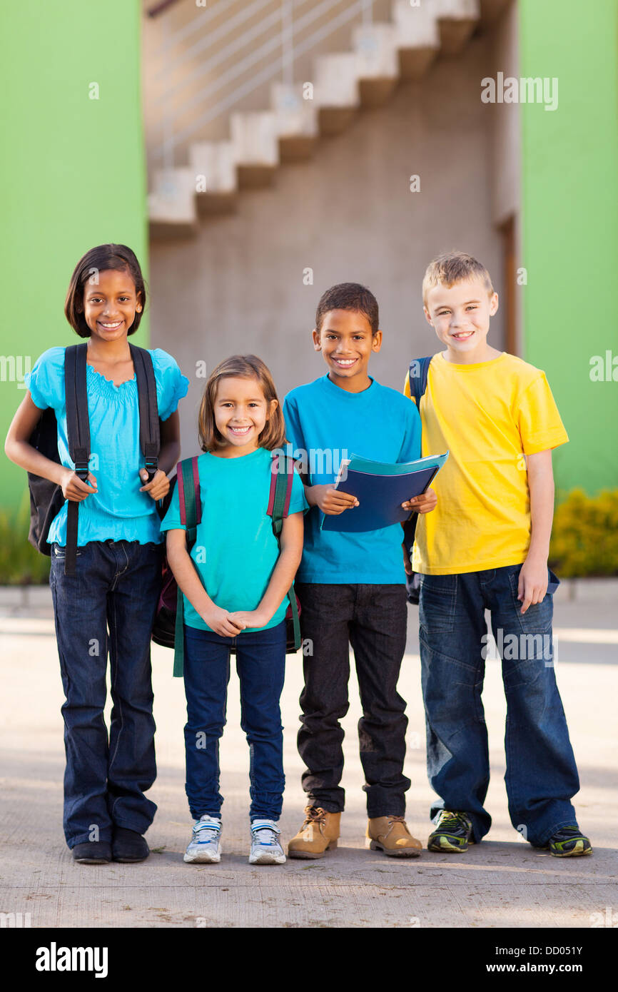 group of elementary school students standing outdoors Stock Photo - Alamy
