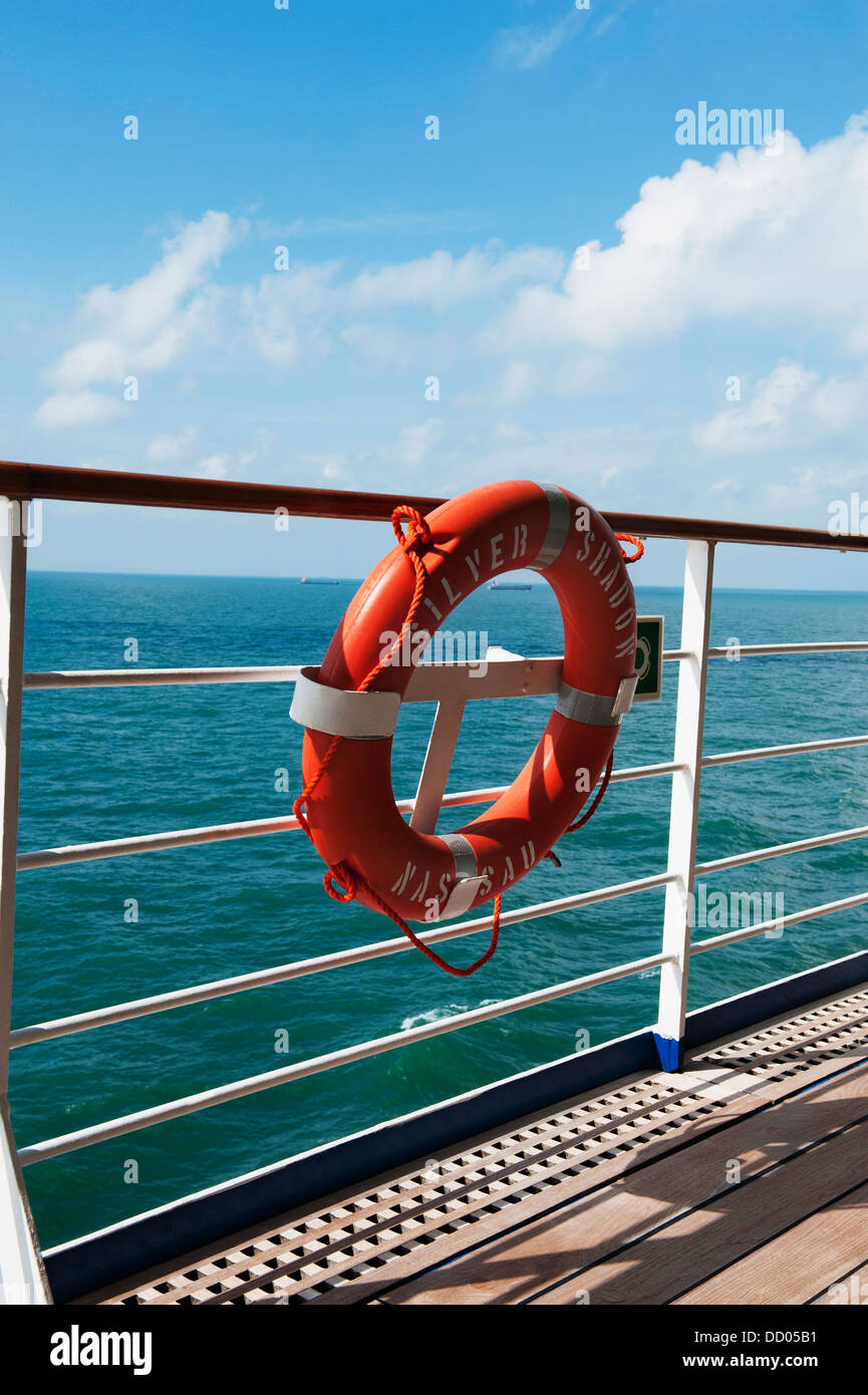 A Lifebuoy Hanging On The Railing Of The Silver Shadow Cruise Ship In ...