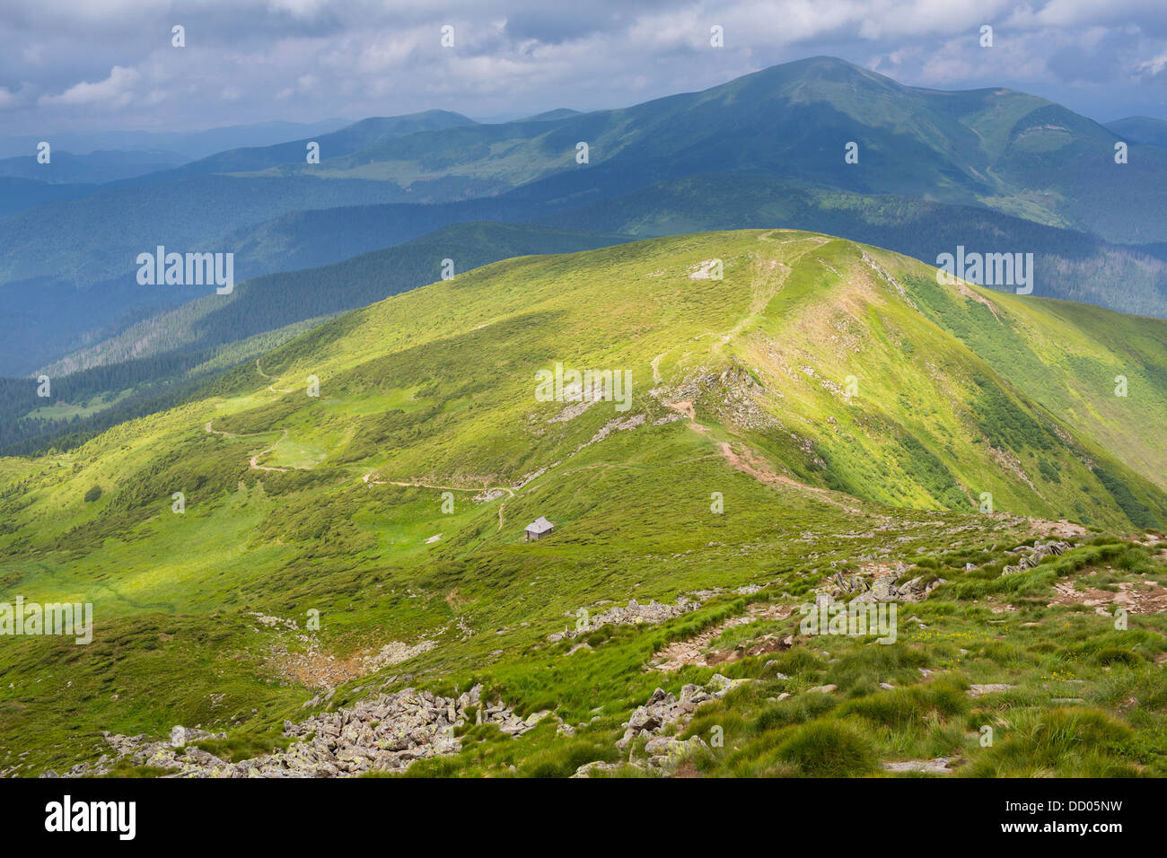 Summer panorama of Montenegrin mountain range Stock Photo - Alamy