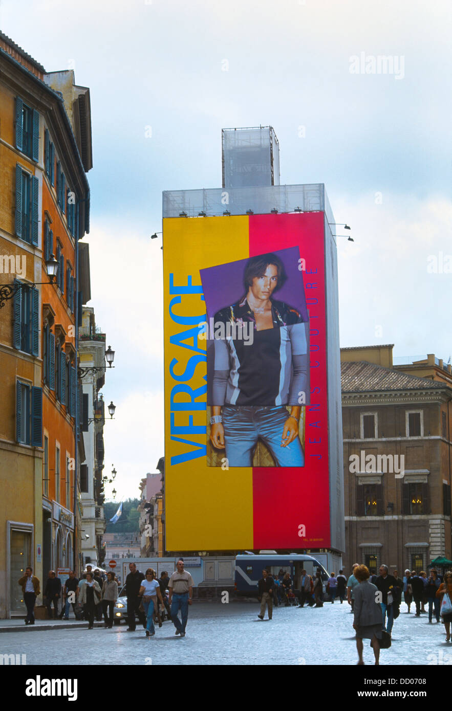 Rome Italy Versace Advert Near To Spanish Steps Stock Photo - Alamy