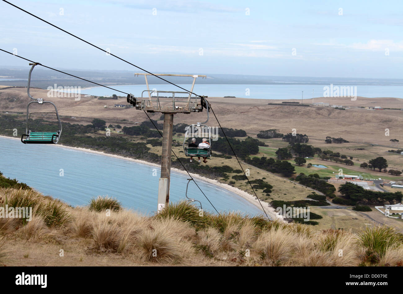 Chairlift to the top of The Nut at Stanley in Tasmania Stock Photo - Alamy