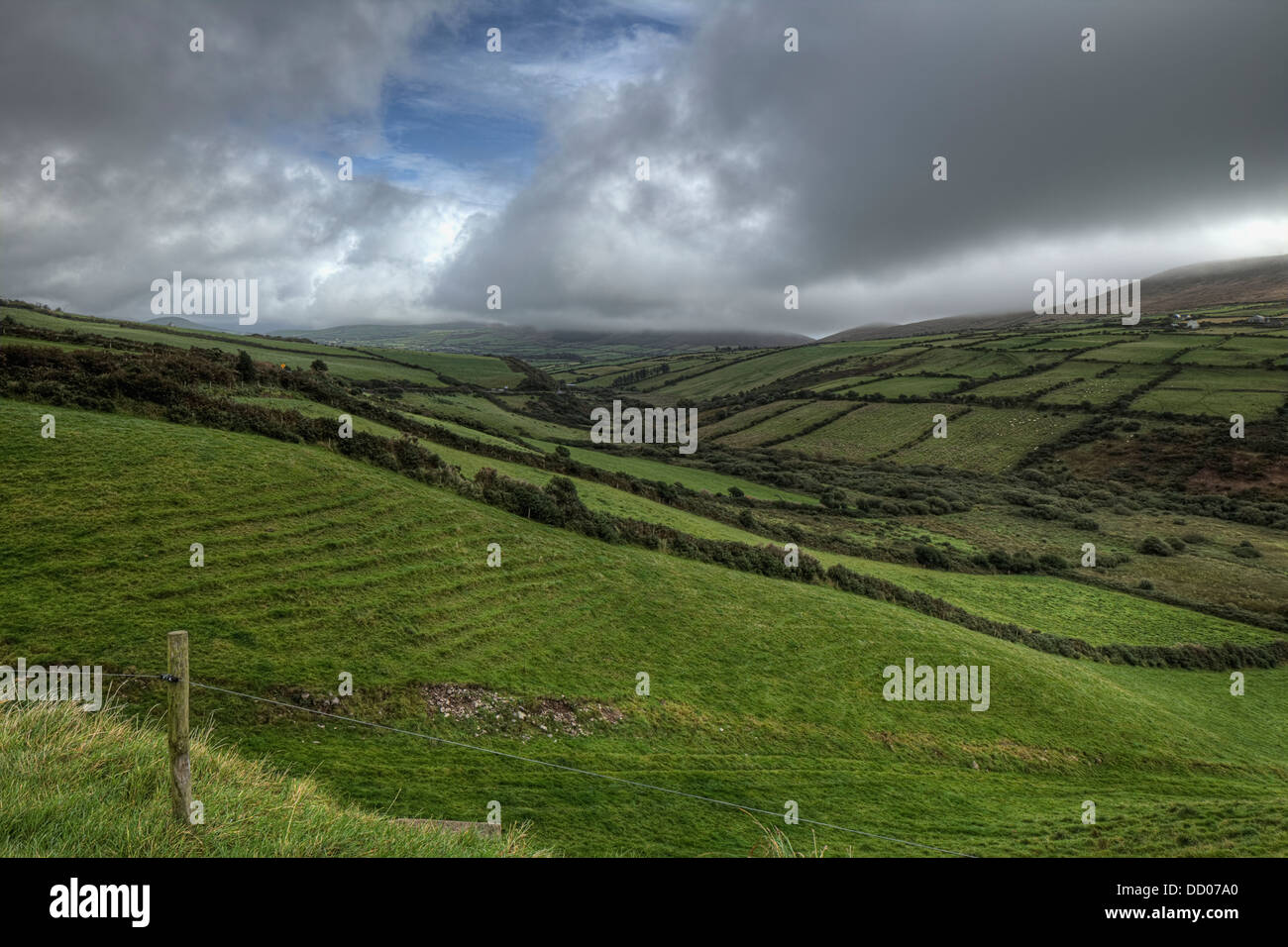Green Rural Landscape Of Dingle Peninsula; County Kerry Ireland Stock ...